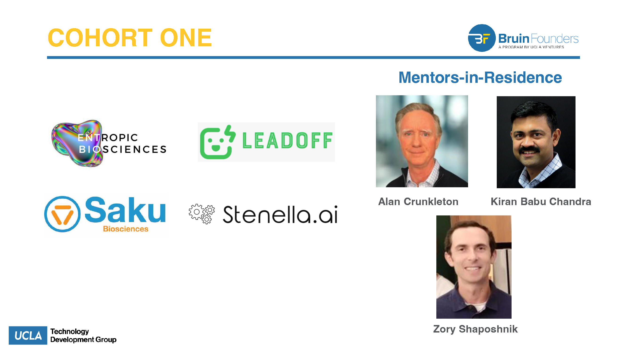 Just Announced! Bruin Founders Cohort One 2024 - 2025 | UCLA TDG